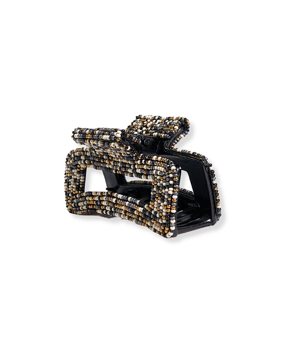 Black Seed Bead Hair Clip | Ink + Alloy | emBellish